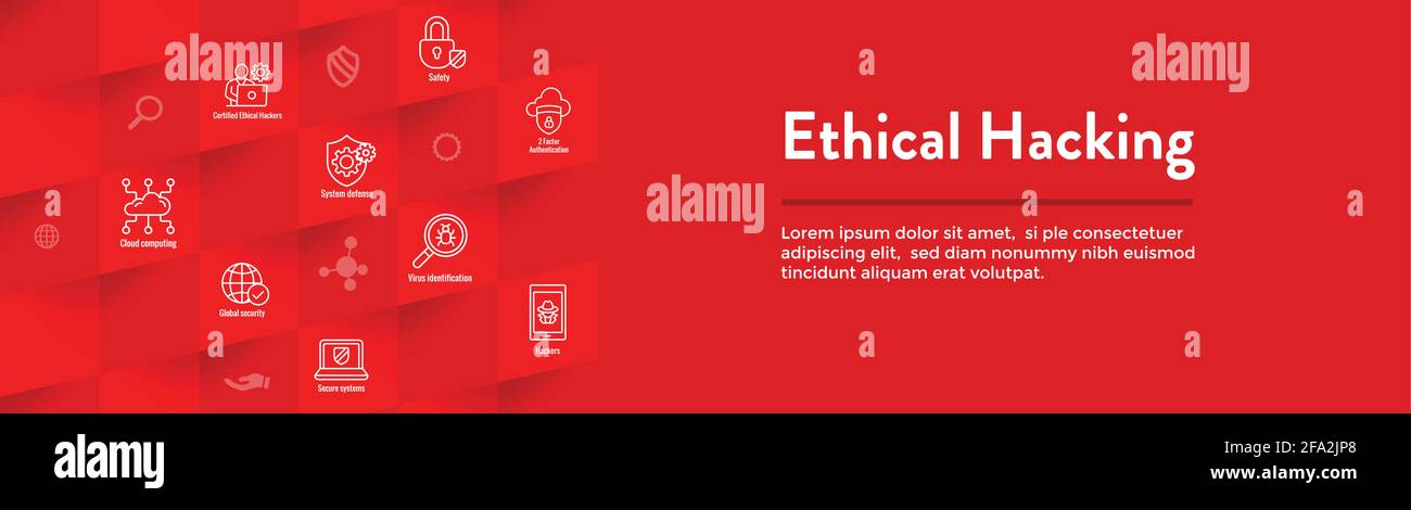 Certified Ethical Hacker - CEH - icon set, web header banner Stock ...