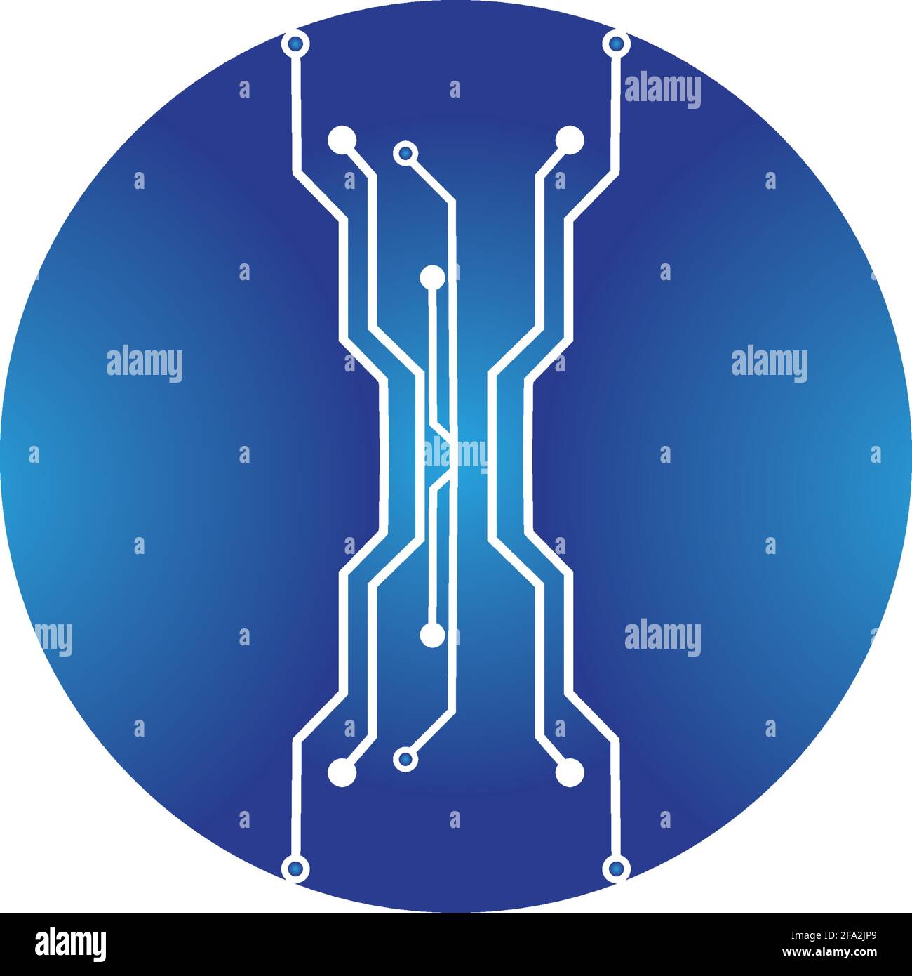 circuit in the circle icon.technology logo design template symbol icon vector-vector Stock ...