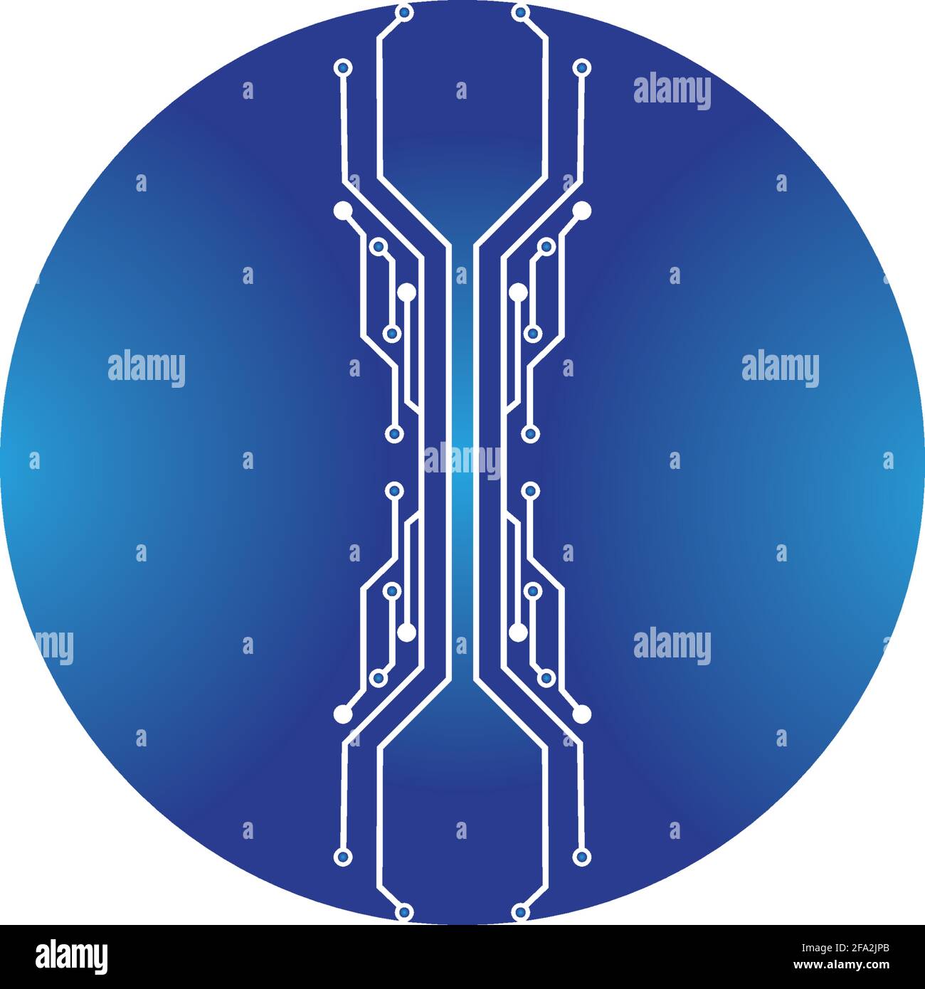 circuit in the circle icon.technology logo design template symbol icon ...
