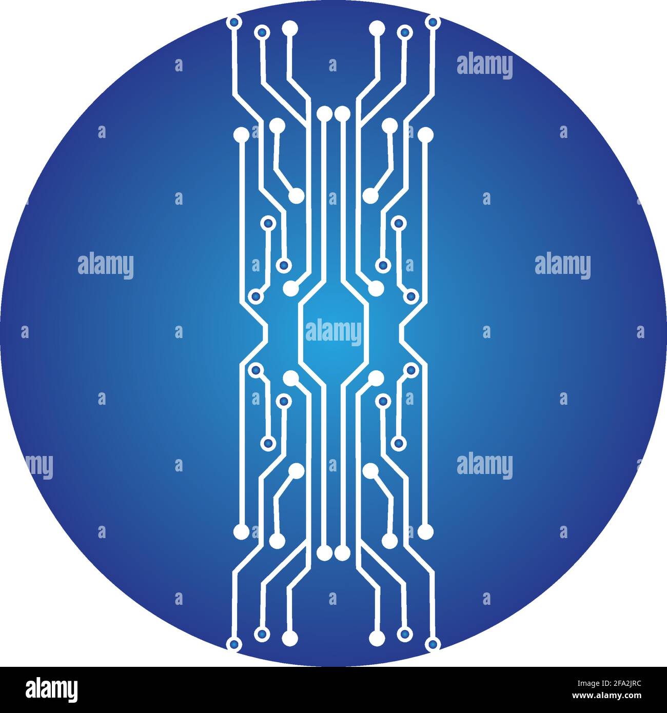 circuit board in the circle icon.technology logo design template symbol ...