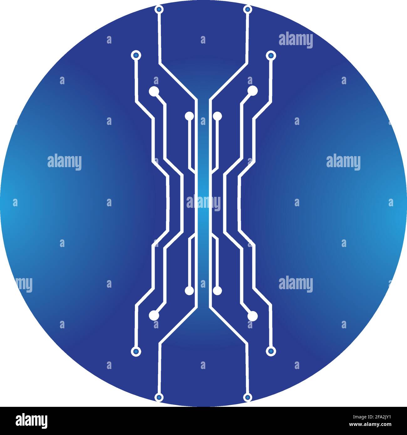 circuit in the circle icon.technology logo design template symbol icon vector-vector Stock ...