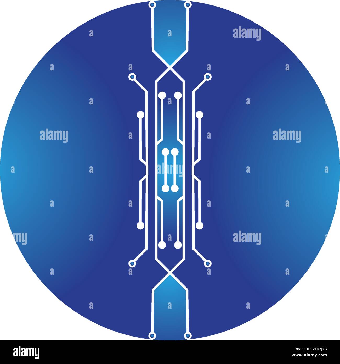 circuit board in the circle icon.technology logo design template symbol icon vector-vector Stock ...