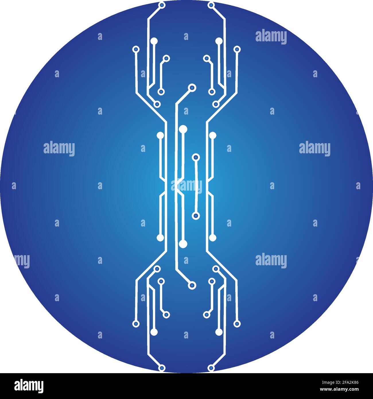 circuit board in the circle icon.technology logo design template symbol icon vector-vector Stock ...