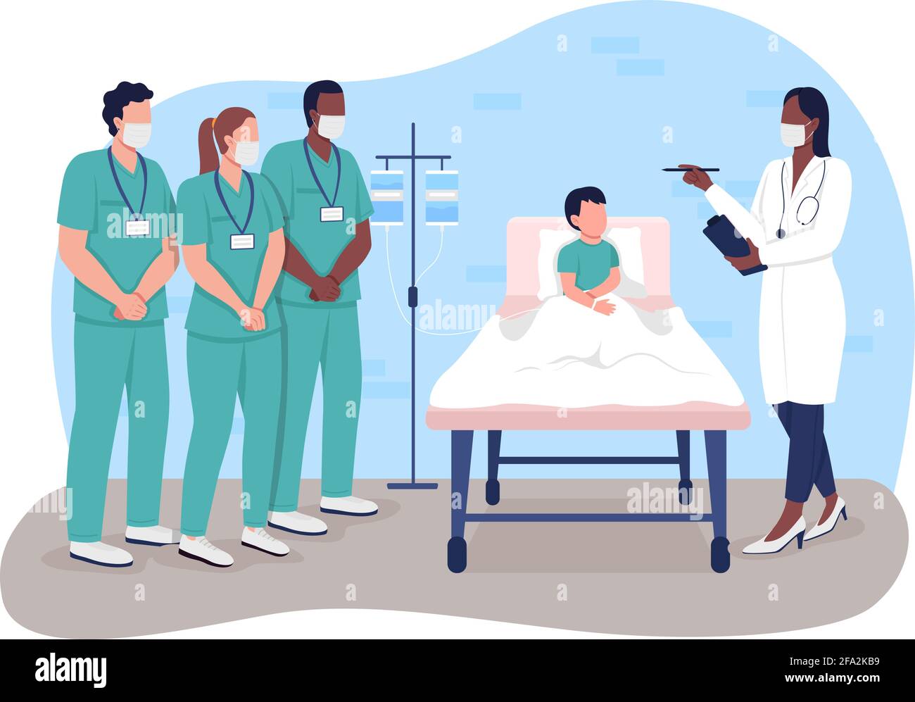 Medical internship 2D vector web banner, poster Stock Vector Image ...