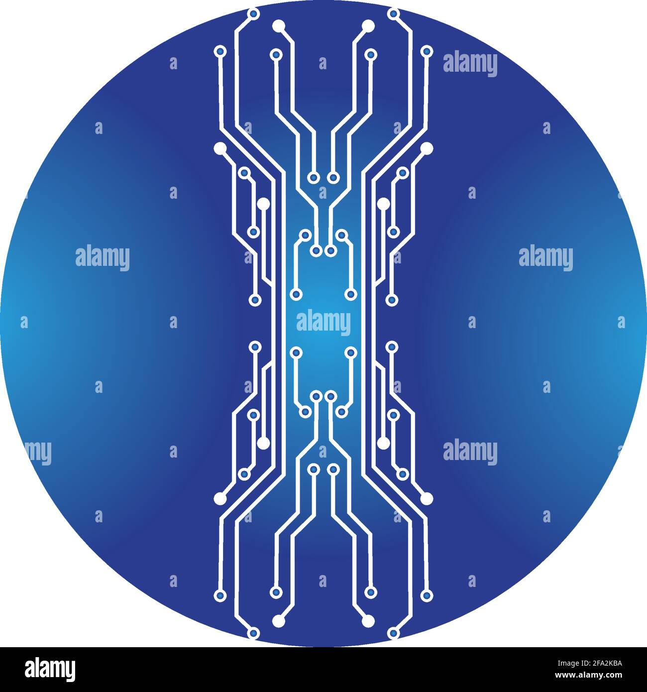 circuit in the circle icon.technology logo design template symbol icon ...