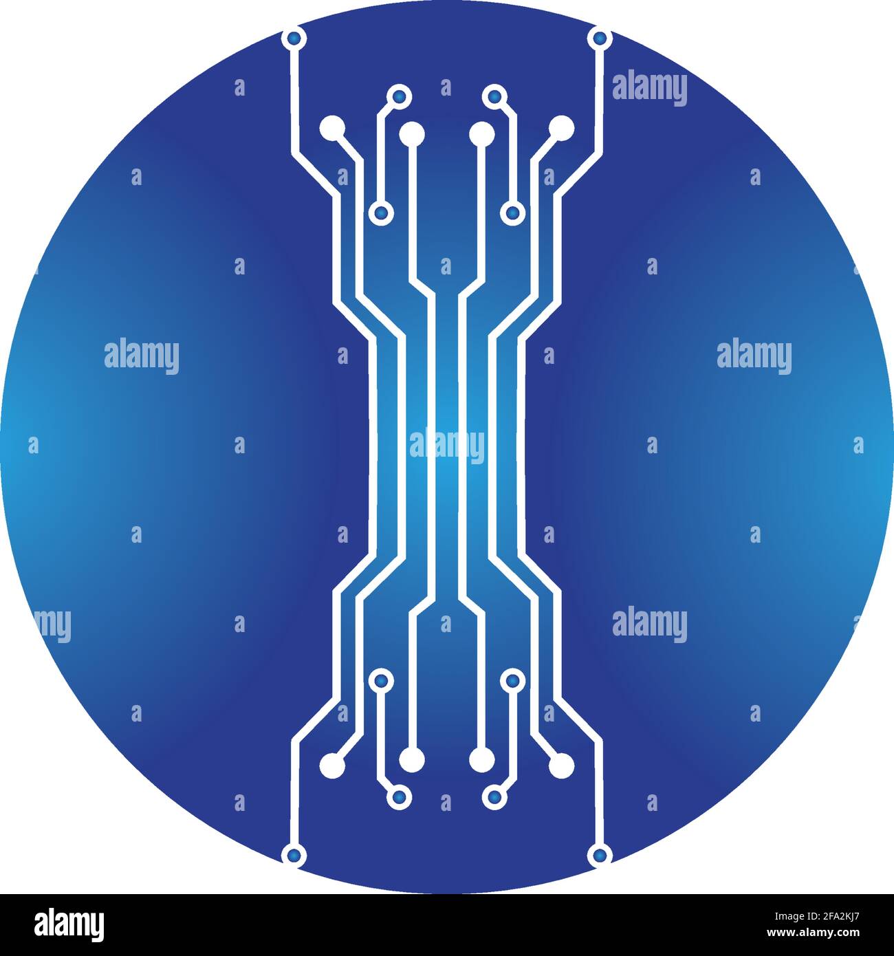 circuit in the circle icon.technology logo design template symbol icon ...