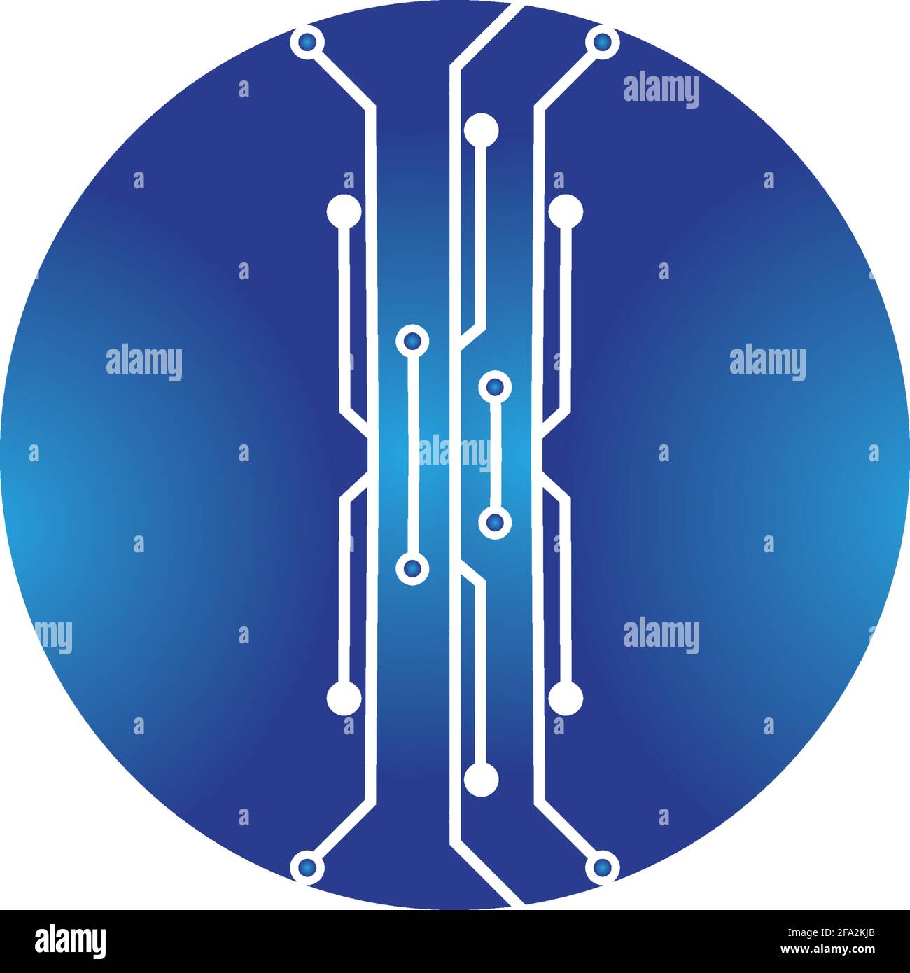 circuit board in the circle icon.technology logo design template symbol icon vector-vector Stock ...