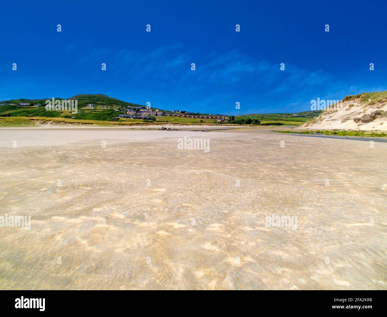 Beautiful long and sandy Atlantic cove on Irish shore in County Cork ...