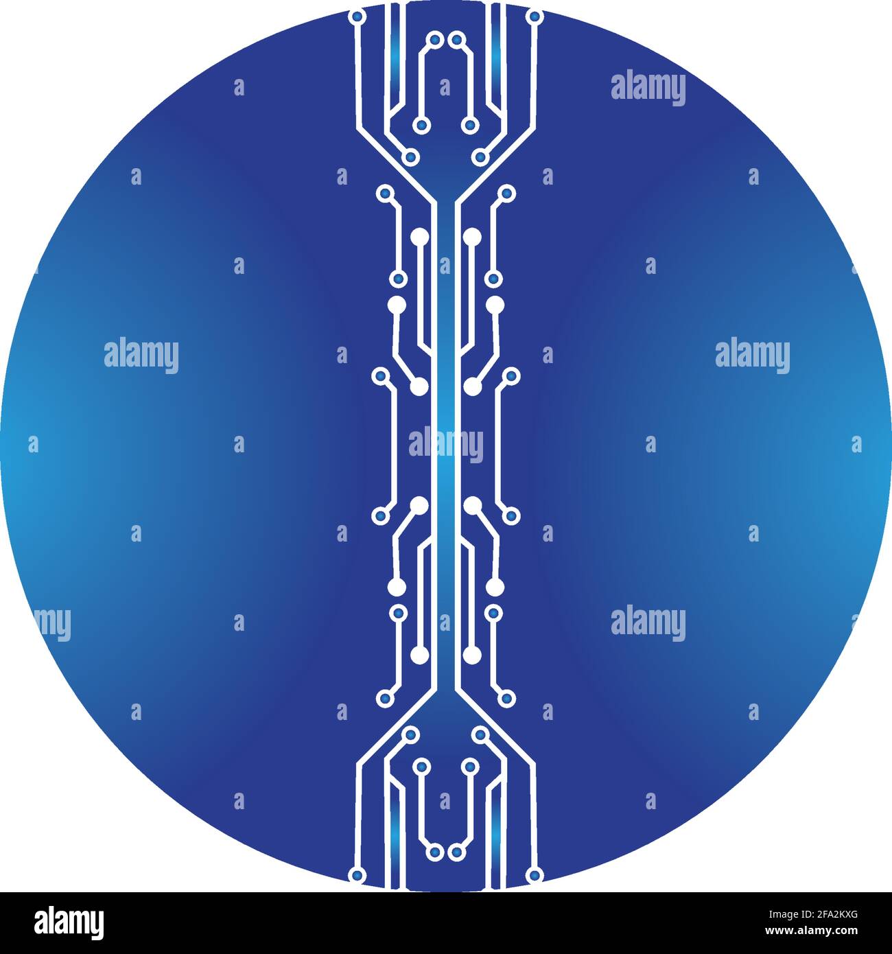 circuit board in the circle icon.technology logo design template symbol icon vector-vector Stock ...