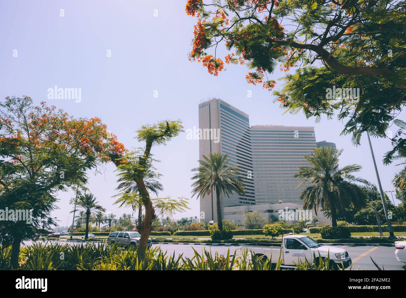 Dubai, UAE - May 26, 2013. Hyatt Regency Dubai hotel located at the Al ...
