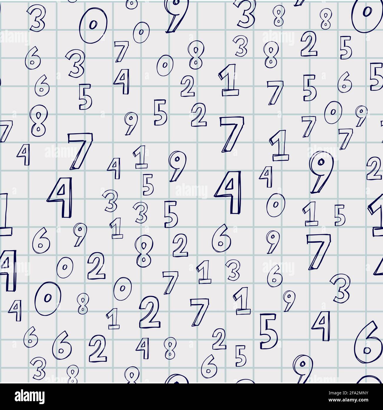 Numbers. Seamless vector wallpaper hand draw Stock Vector Image & Art ...