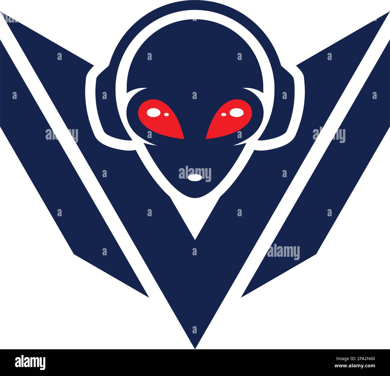 letter M alien disc jockey remix music logo icon Stock Vector Image ...