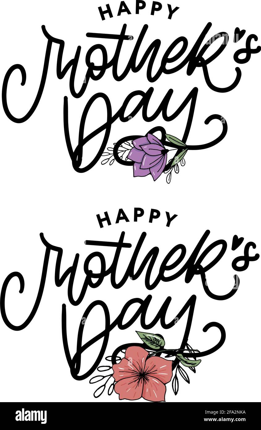 Happy Mothers Day lettering. Handmade calligraphy vector illustration ...