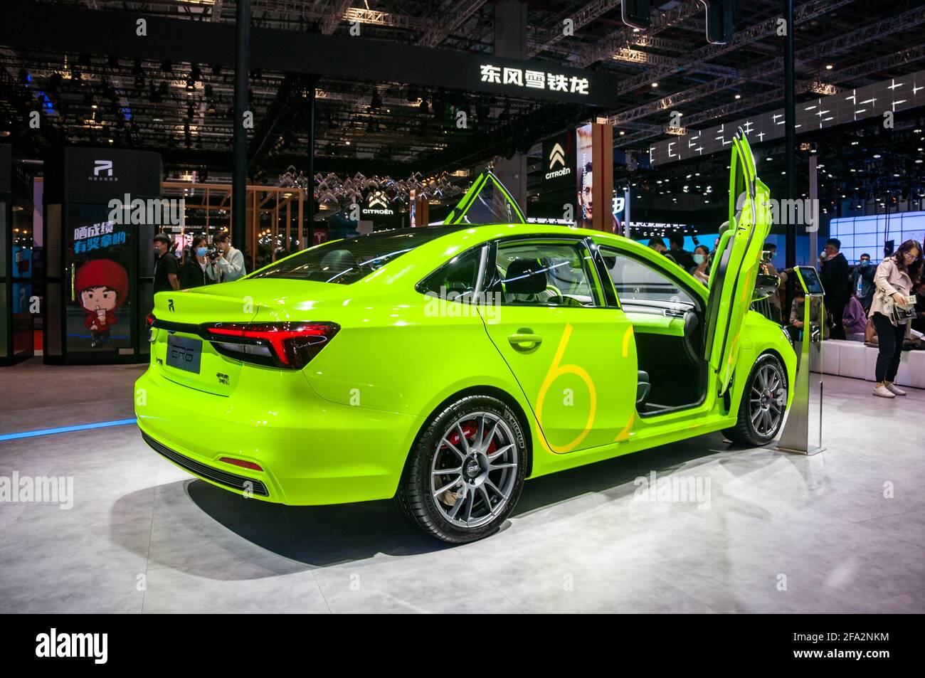 An R ER6 with scissor doors on display at the 2021 Shanghai Auto Show ...