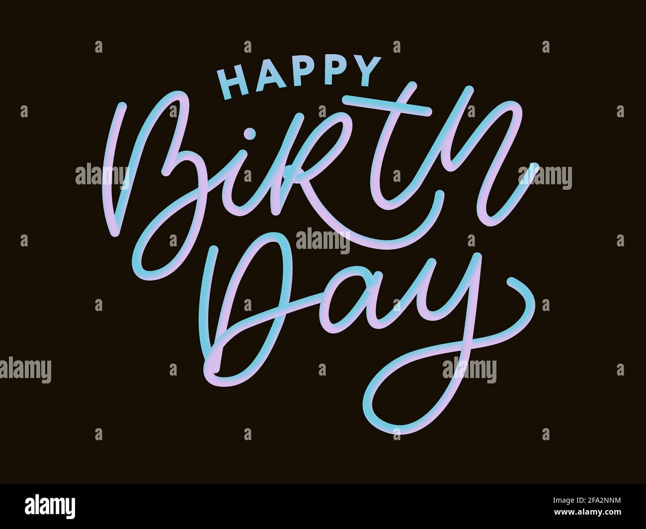 Happy Birthday Brush Script Style Hand lettering. Retro Vintage Custom ...
