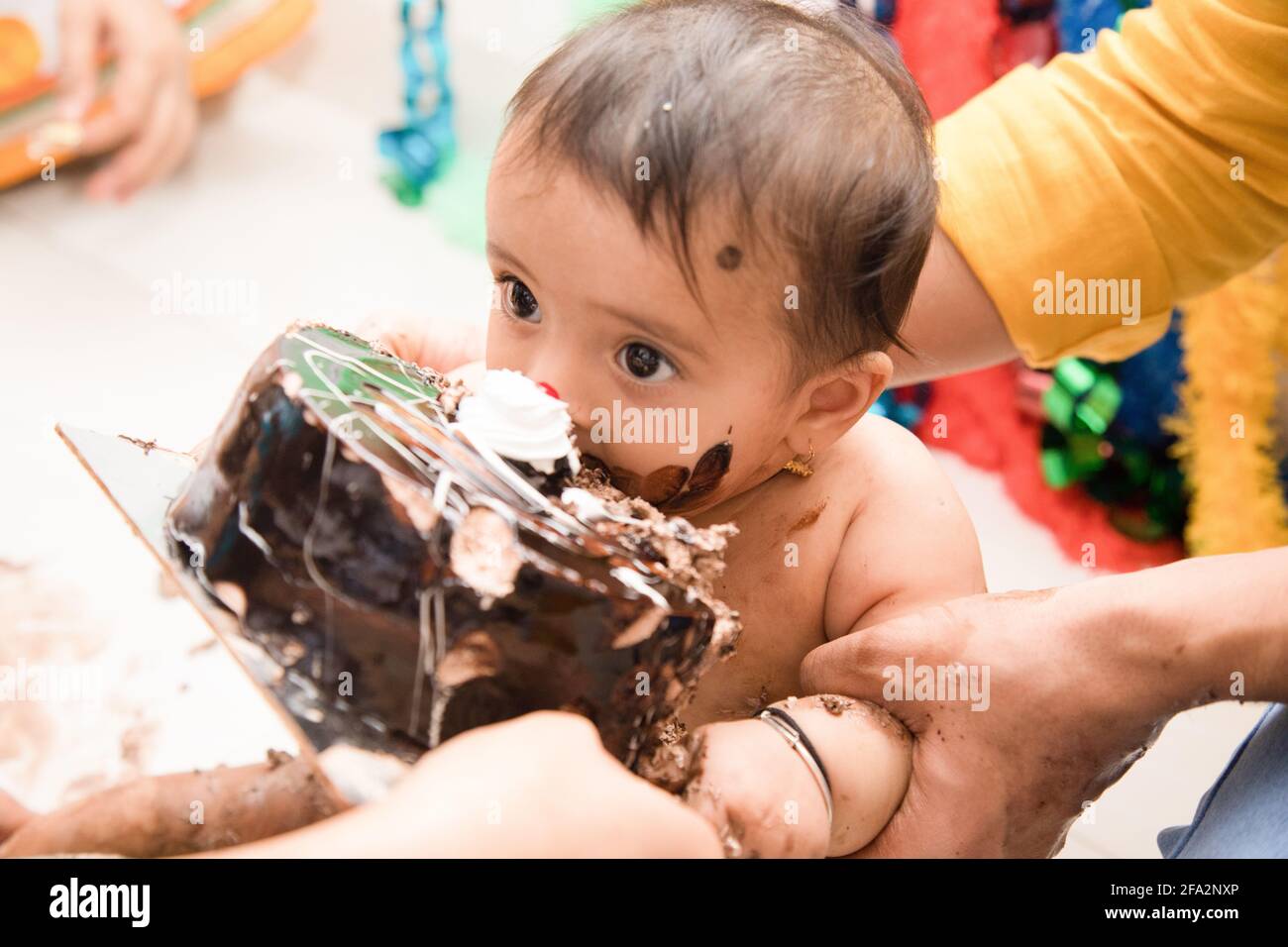 Cute Baby Eating Cake