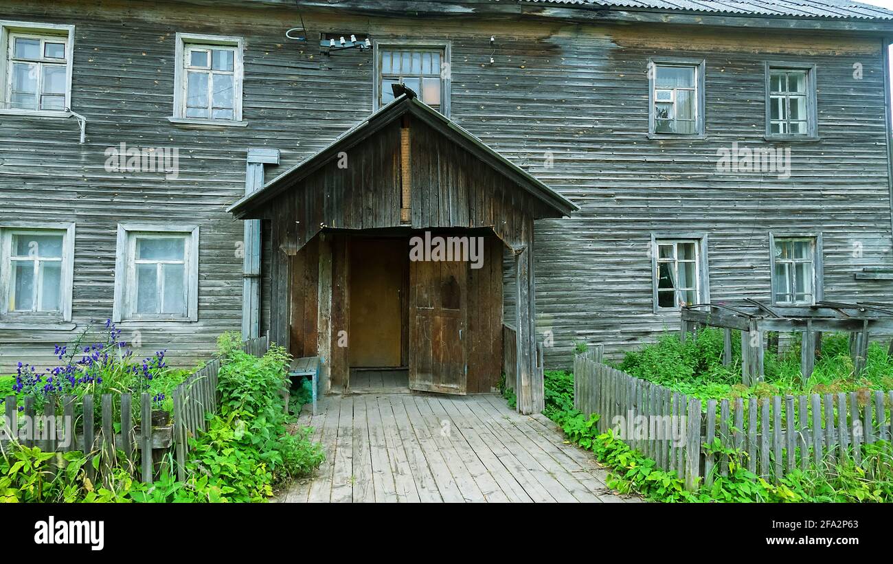 Old Russian wooden houses in the village and provincial town of ...