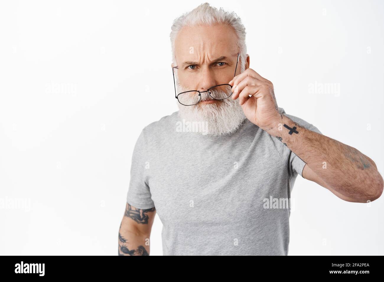 Old Man With Face Tattoos Bronctattooaus