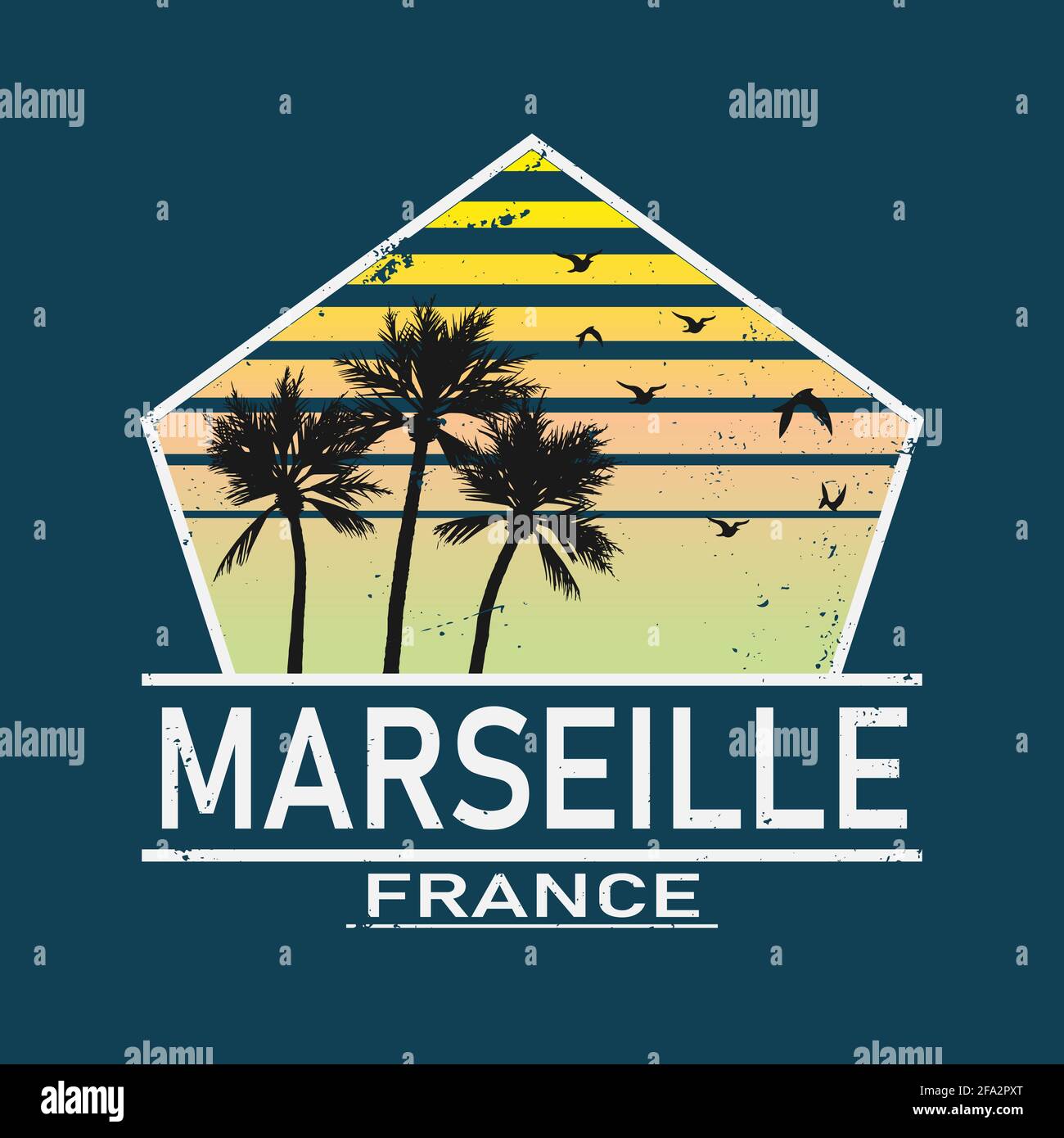 Marseille. City of France. Editable vector logo design Stock Vector ...