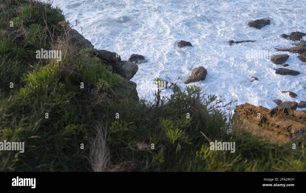 Aerial view of a sea with rocks Stock Photo - Alamy
