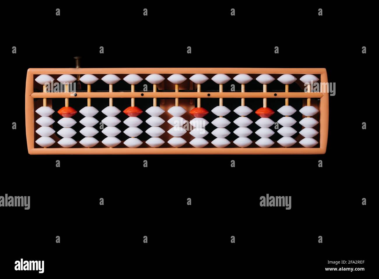 Japanese traditional abacus soroban on black background. Education and ...