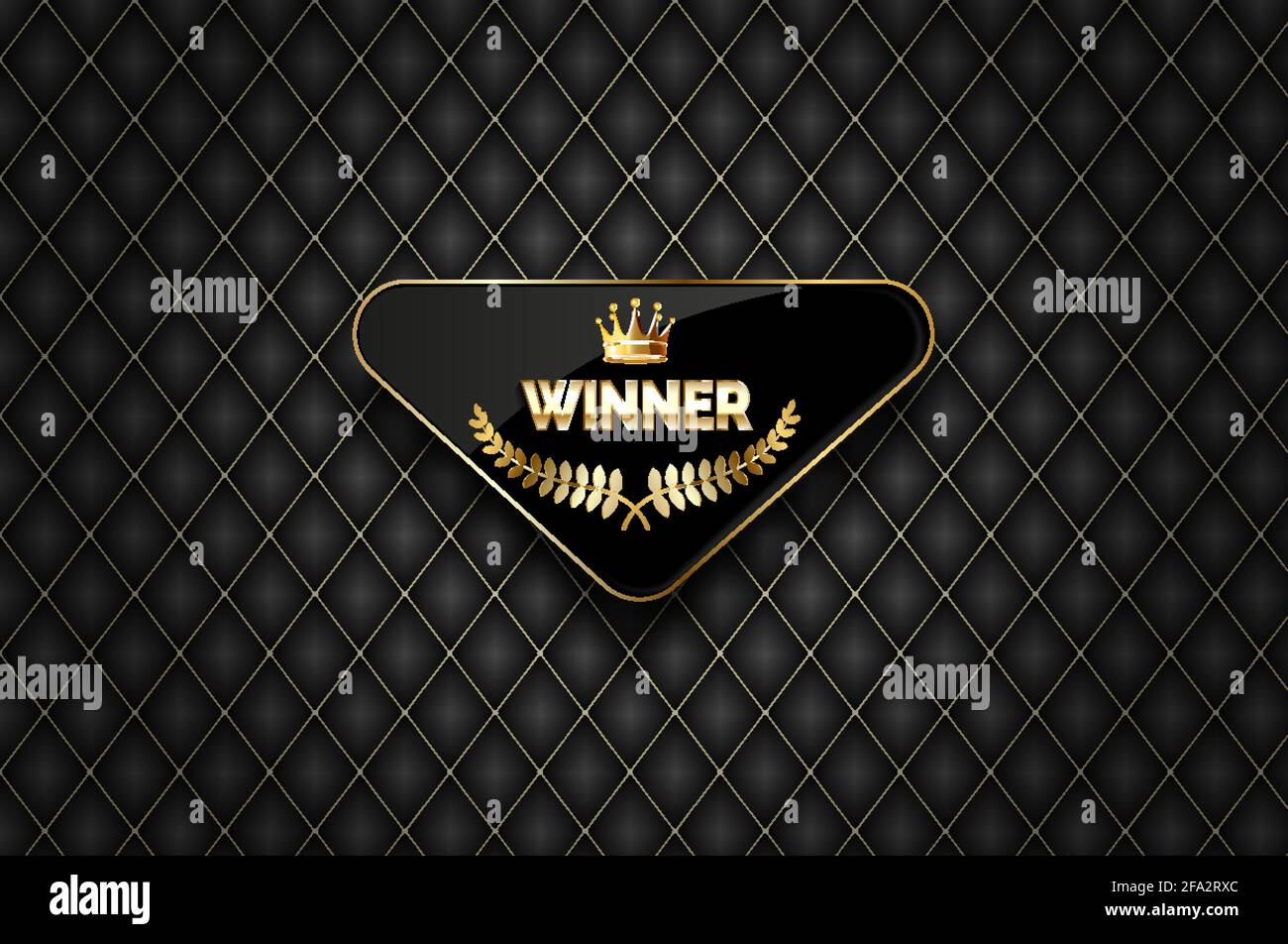 winner number one gold frame and label on a black gray gradient ...