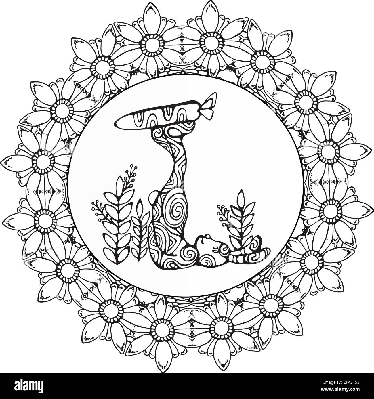Yoga Rabbit Coloring Book