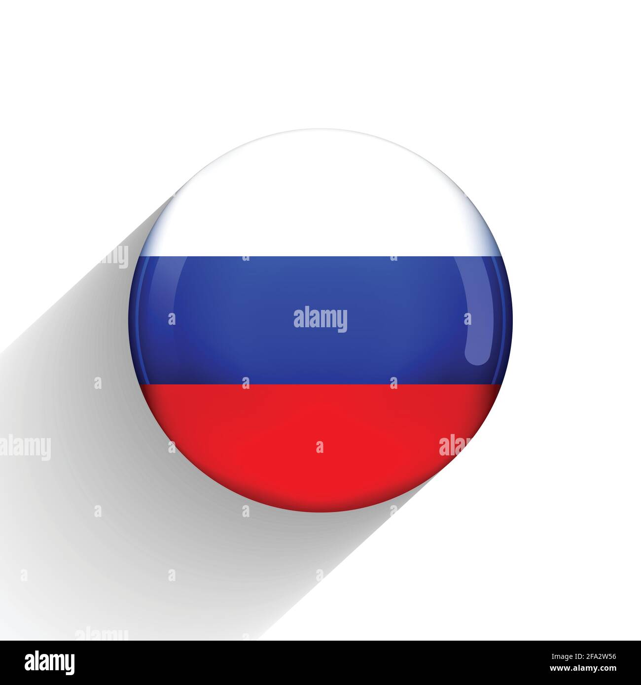 Glass light ball with flag of Russia. Round sphere, template icon ...