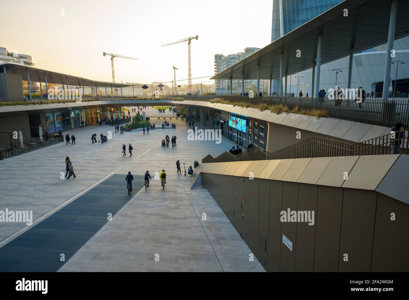 Milan, Italy: modern Citylife park with Hadid buildings Stock Photo - Alamy