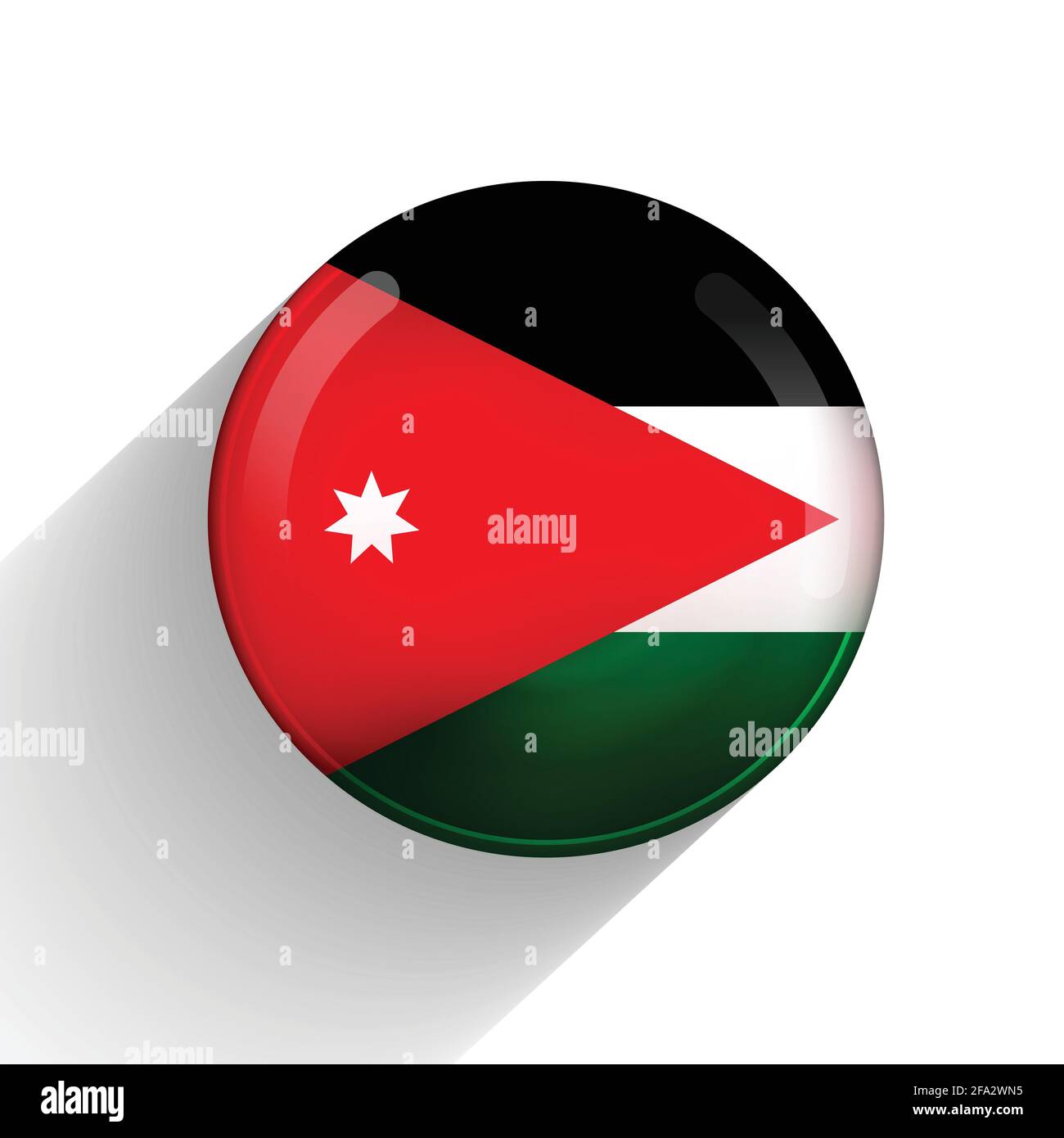 Glass Light Ball With Flag Of Jordan Round Sphere Template Icon