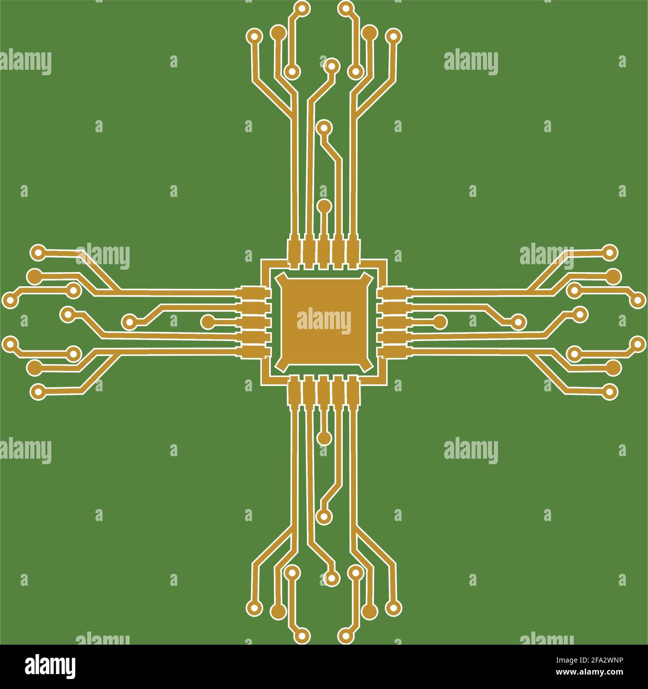 Flat Microelectronics Circuits. Circuit board vector, green background Stock Vector Image & Art ...
