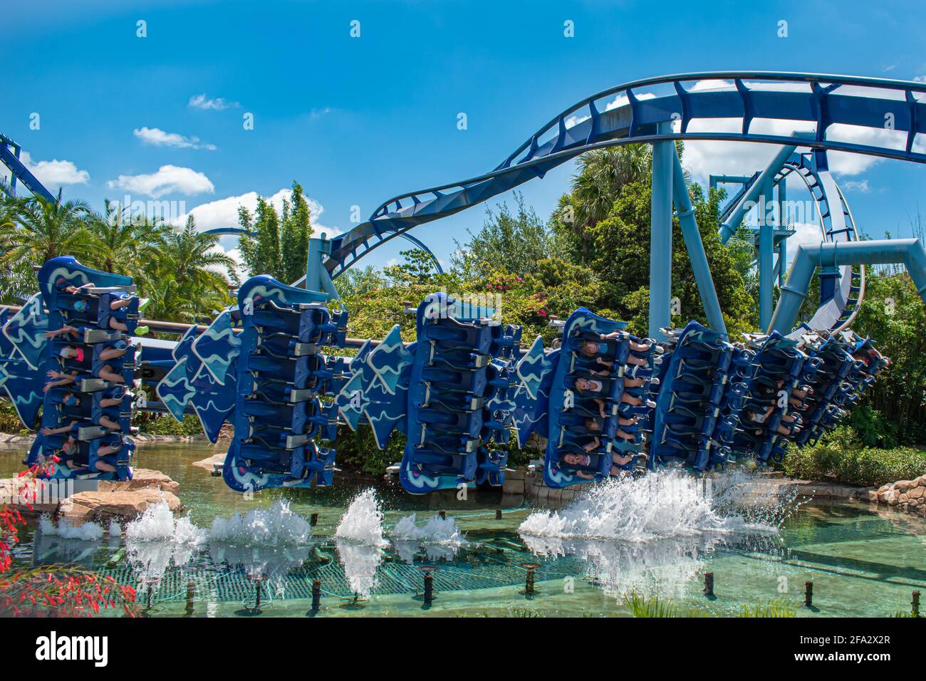 Orlando, Florida. November 20, 2020. People enjoying Manta Ray roller ...