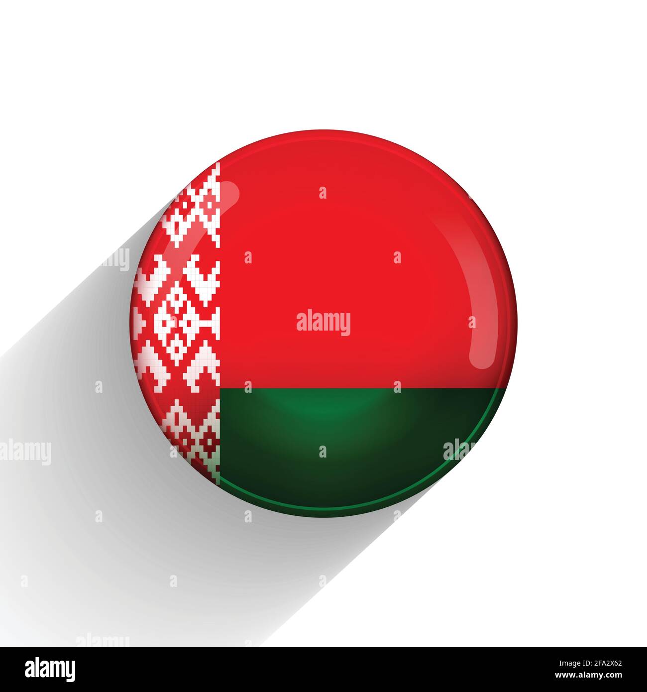 Glass light ball with flag of Belarus. Round sphere, template icon ...