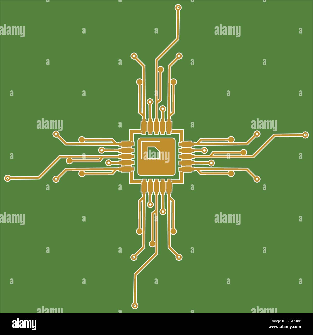 Flat Microelectronics Circuits. Circuit board vector, green background Stock Vector Image & Art ...