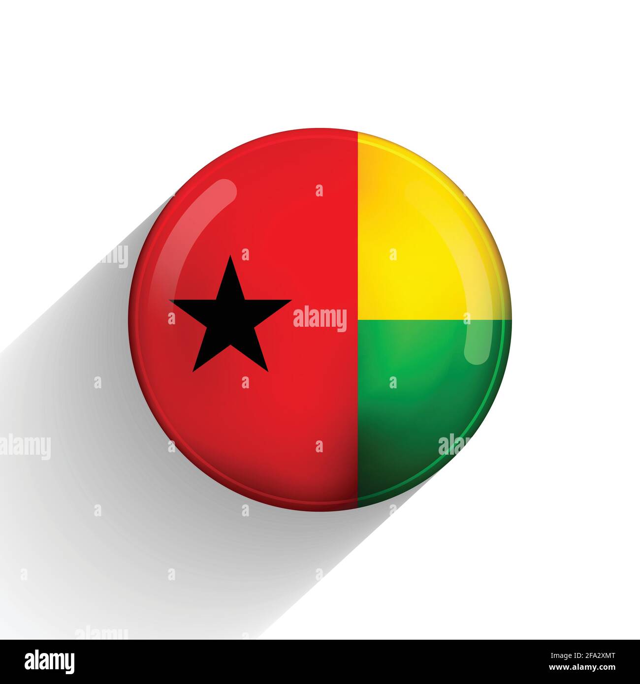 Glass light ball with flag of Guinea-Bissau. Round sphere, template ...