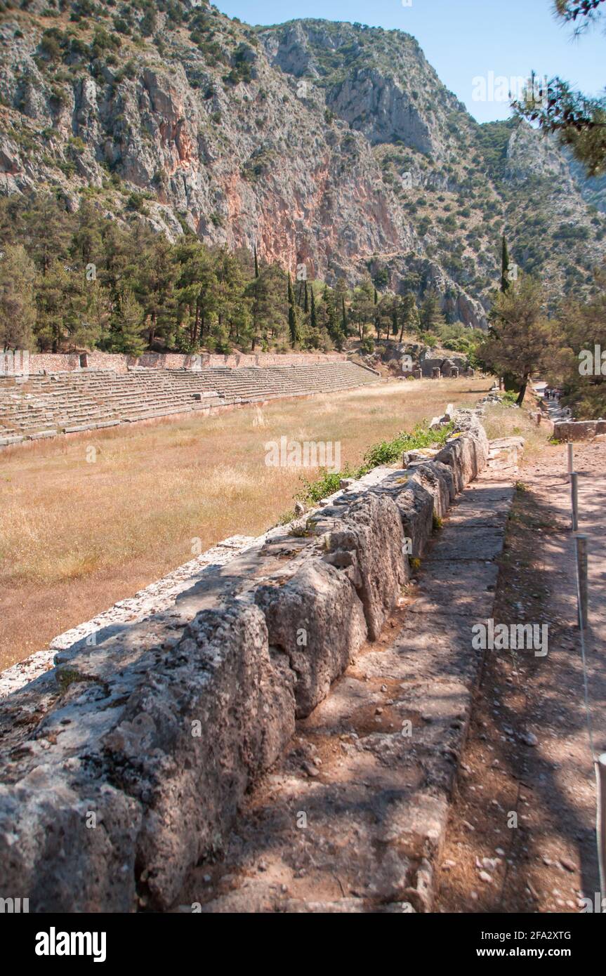 Ancient stadium of Delphi Stock Photo - Alamy