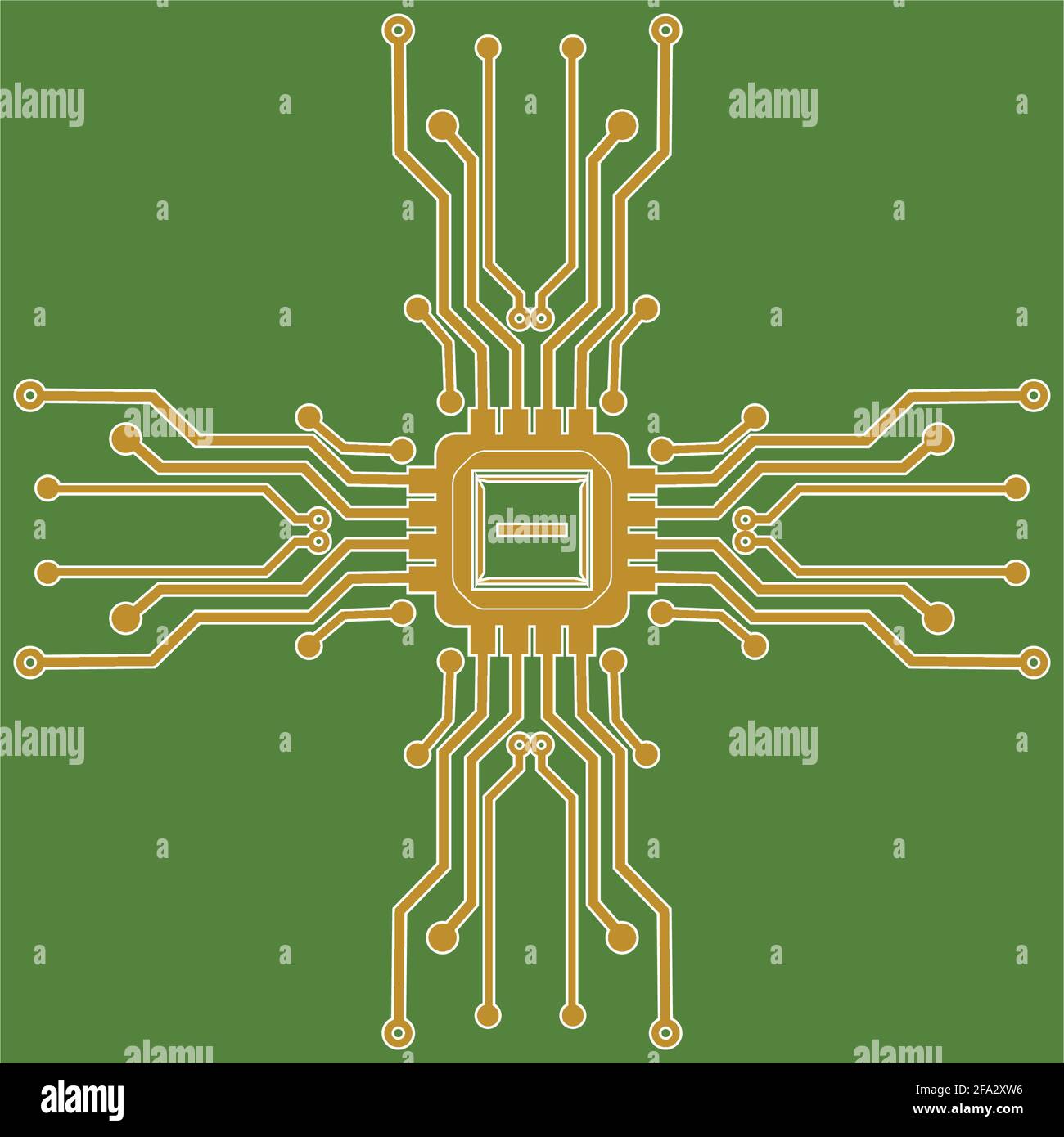 Flat Microelectronics Circuits Circuit Board Vector Green Background Stock Vector Image And Art