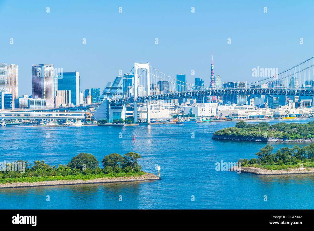 Beautiful architecture building cityscape of tokyo city with rainbow ...