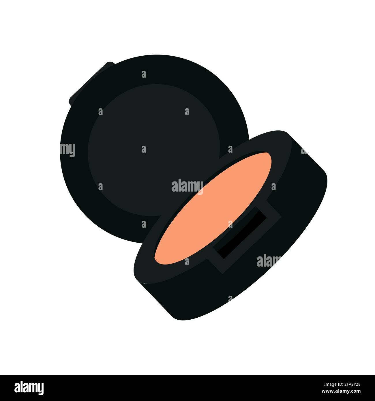 Decorative cosmetics, powder blush for face, vector isolated object on ...