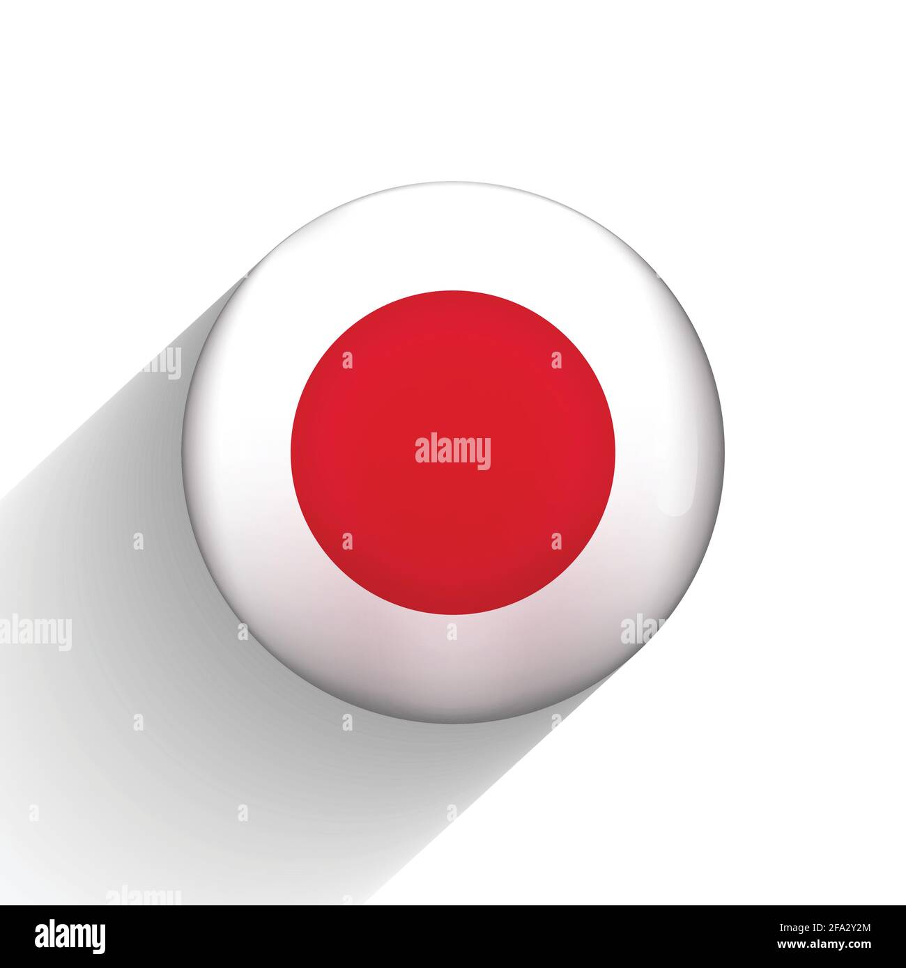 Glass light ball with flag of Japan. Round sphere, template icon ...