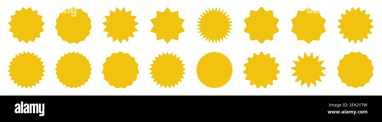 Yellow shopping labels collection. Sale or discount sticker. Special ...