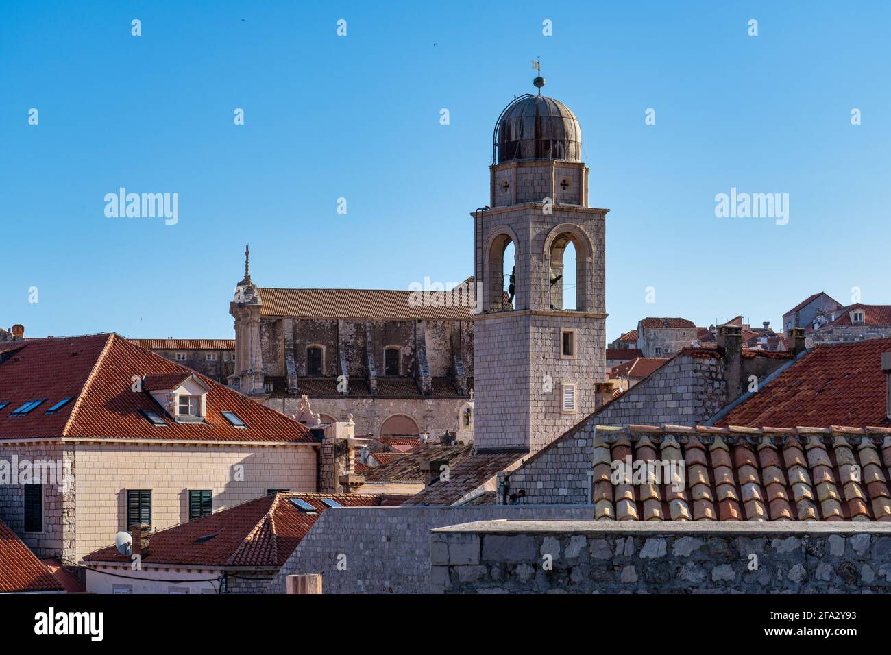Dubrovnik, Croatia. Picturesque view on the old town, medieval Ragusa ...