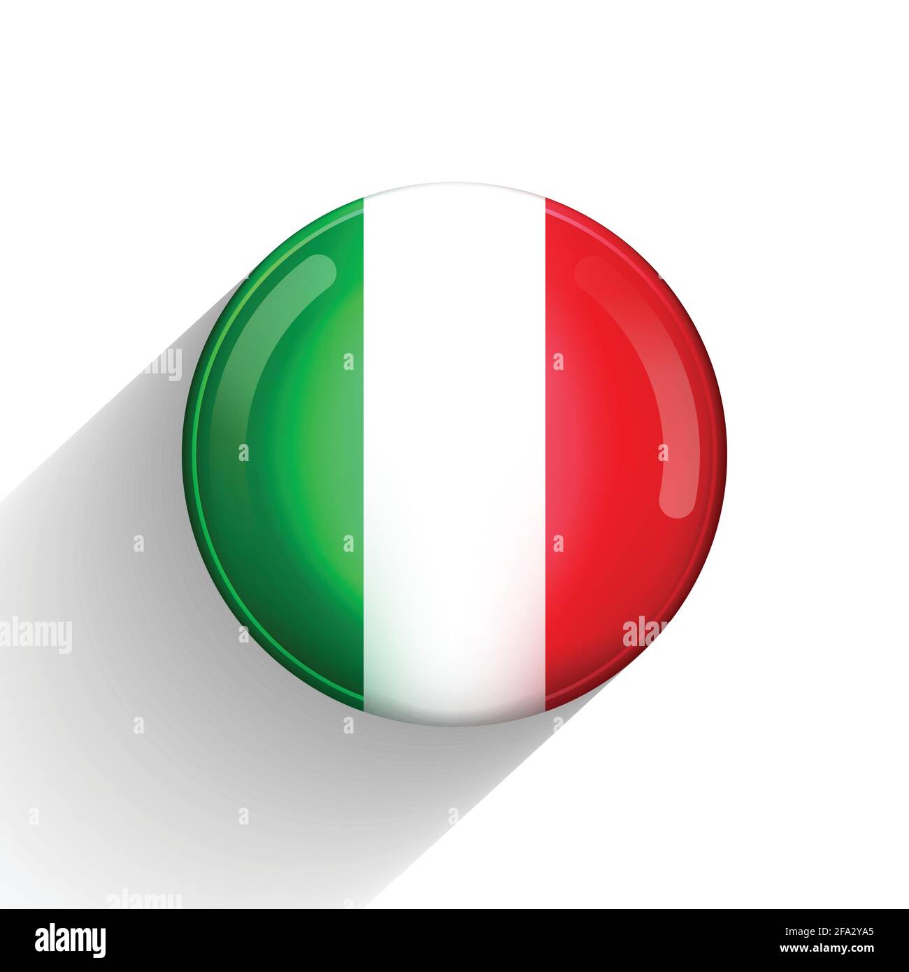 Glass light ball with flag of Italy. Round sphere, template icon ...