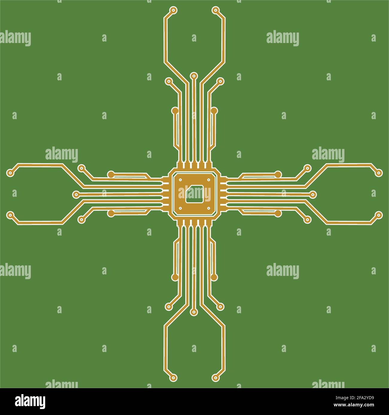 Flat Microelectronics Circuits. Circuit board vector, green background Stock Vector Image & Art ...