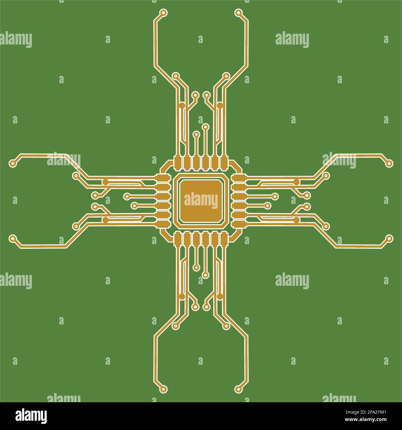 Flat Microelectronics Circuits. Circuit board vector, green background Stock Vector Image & Art ...