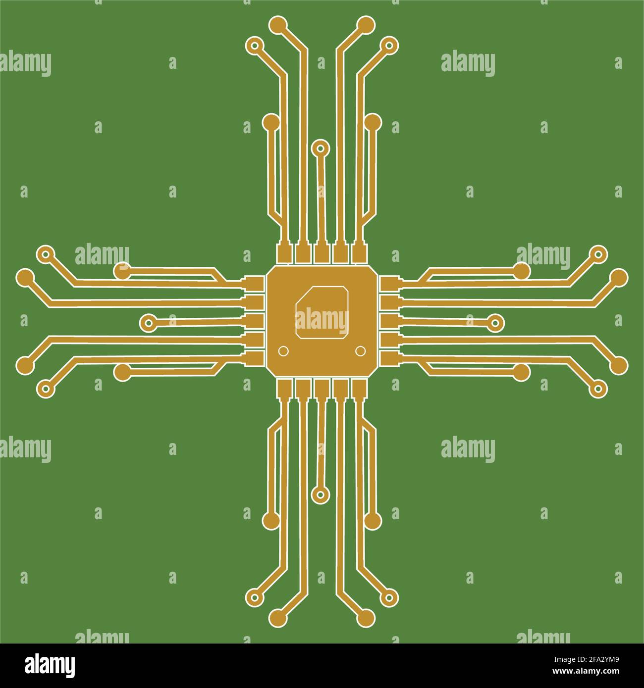 Flat Microelectronics Circuits. Circuit board vector, green background Stock Vector Image & Art ...