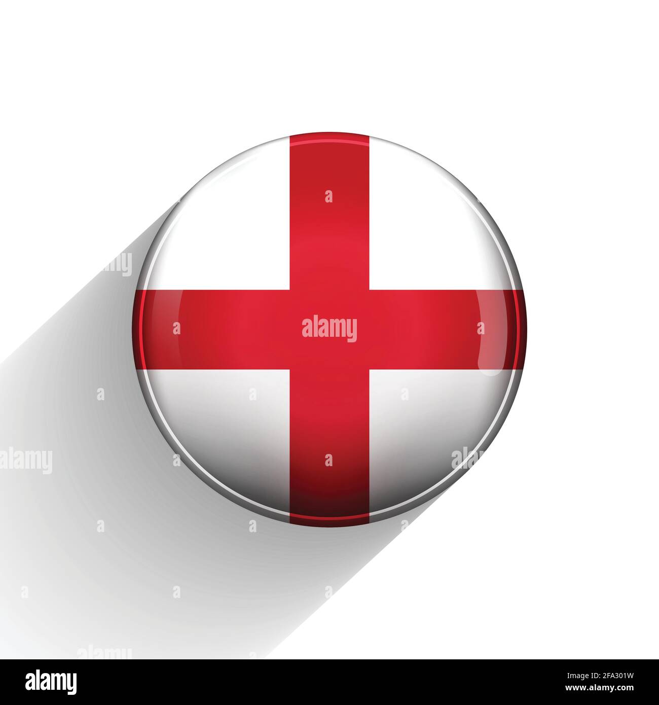 Glass light ball with flag of England. Round sphere, template icon ...