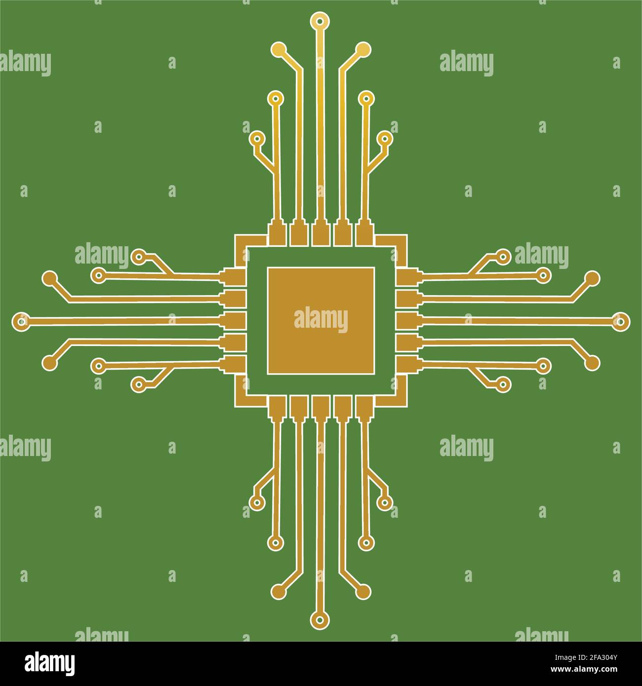 Flat Microelectronics Circuits. Circuit board vector, green background Stock Vector Image & Art ...