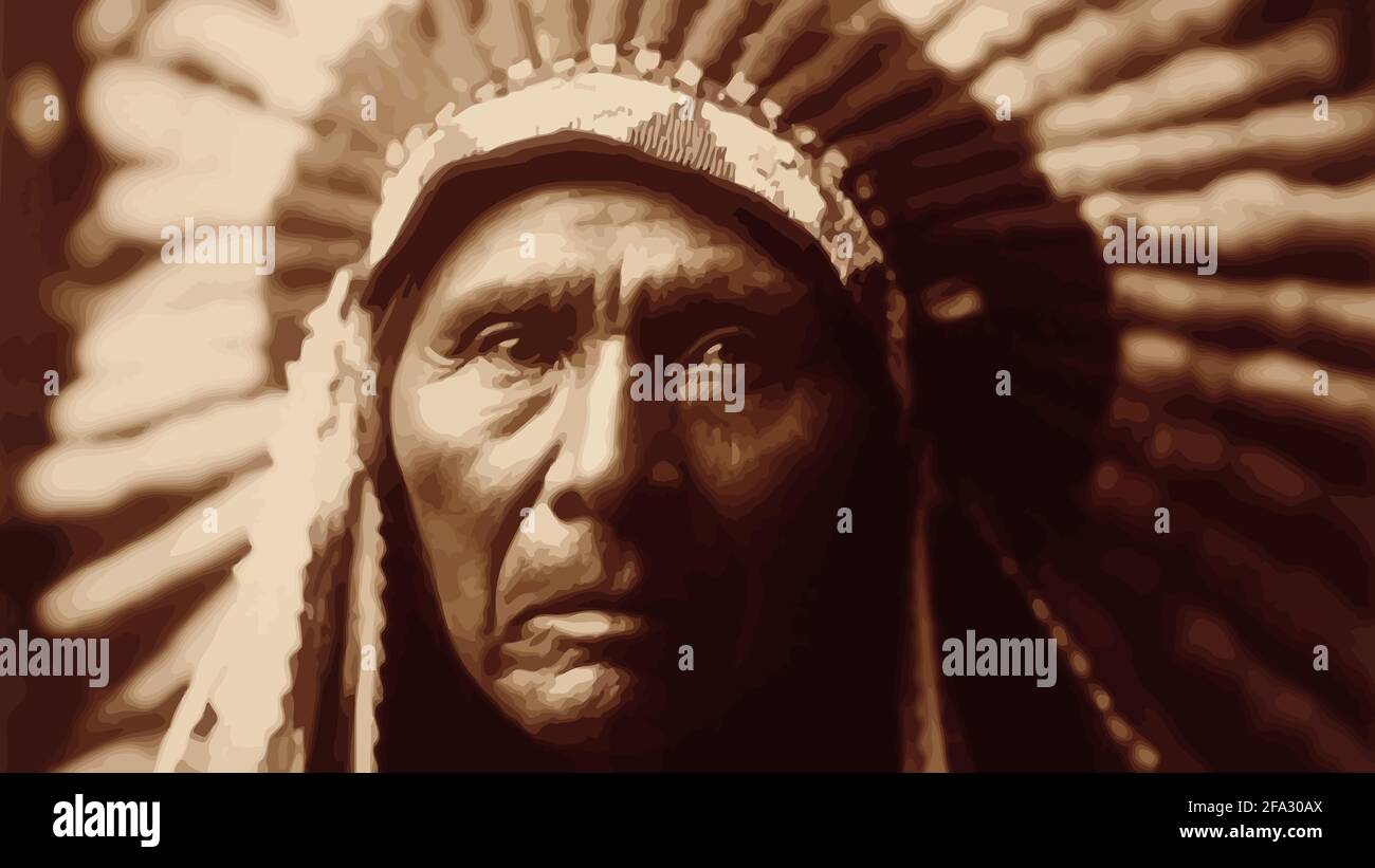 Native americans outdoor illustration hi-res stock photography and ...