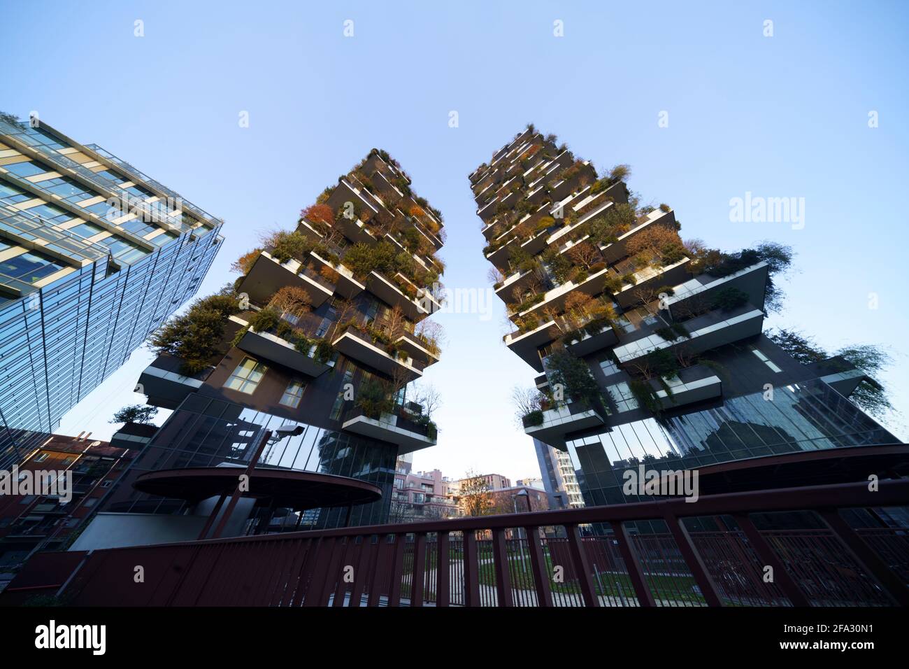 Milan, Lombardy, Italy: modern residential buildings known as Bosco ...